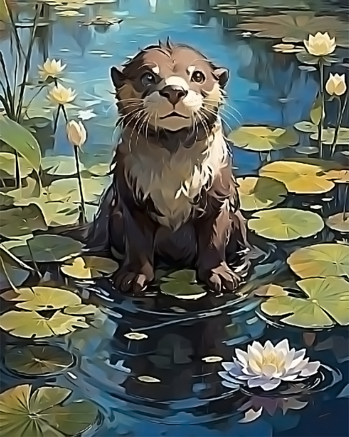 Картина по номерам "Милая выдра", хлопковый холст на подрамнике 40х50 см, акрил, 000 Art Hobby Home