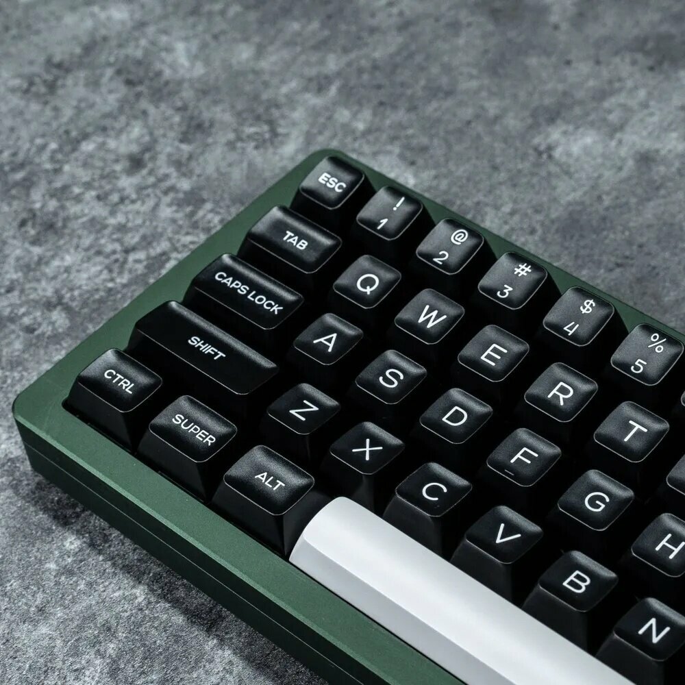 Кейкапы для механической клавиатуры WOB White и Black 160 шт PBT Двухцветное литье под давлением (белый и черный)