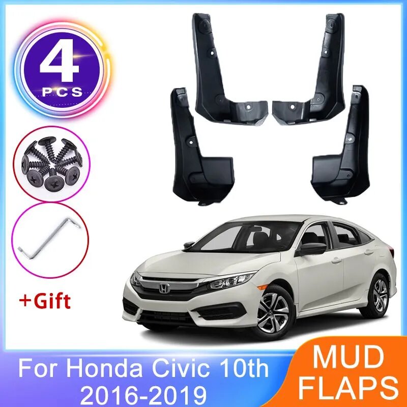 Крыло автомобильное, арт. Honda Civic 10th FC FK 2016 ~ 2019 Брызговики передние и задние крылья автомобильные аксессуары