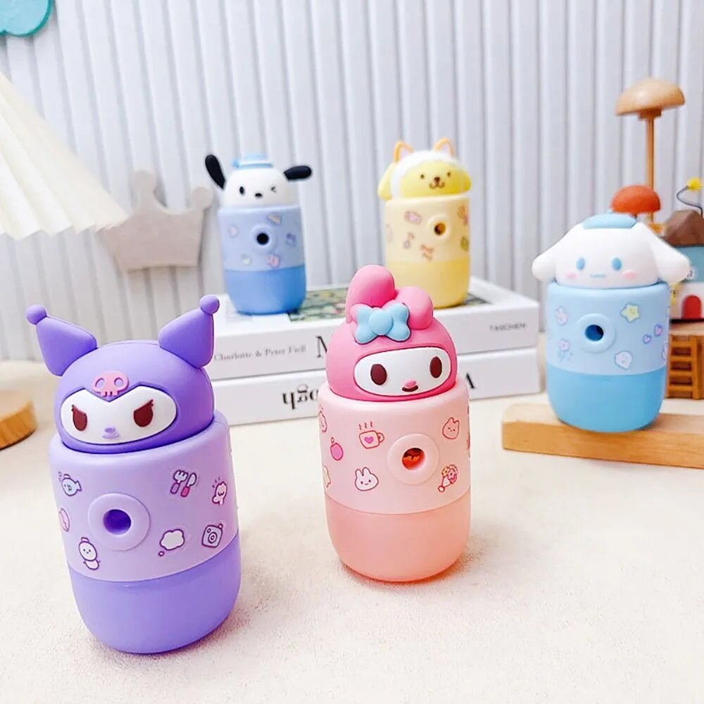 Карандаш резак My Melody розовая ручная точилка для карандашей, ABS/мягкая резина, 1 отверстие, контейнер для стружки, милый дизайн — фото 1