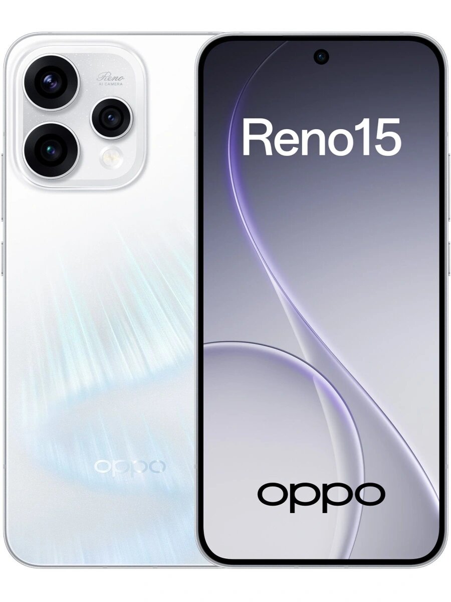 Смартфон Oppo Reno15 5G 512Gb 12Gb белый 3G 4G 2Sim 6.59" AMOLED 1256x2760 And16 50Mpix 802.11 a/b/g/n/ac/ax NFC GPS