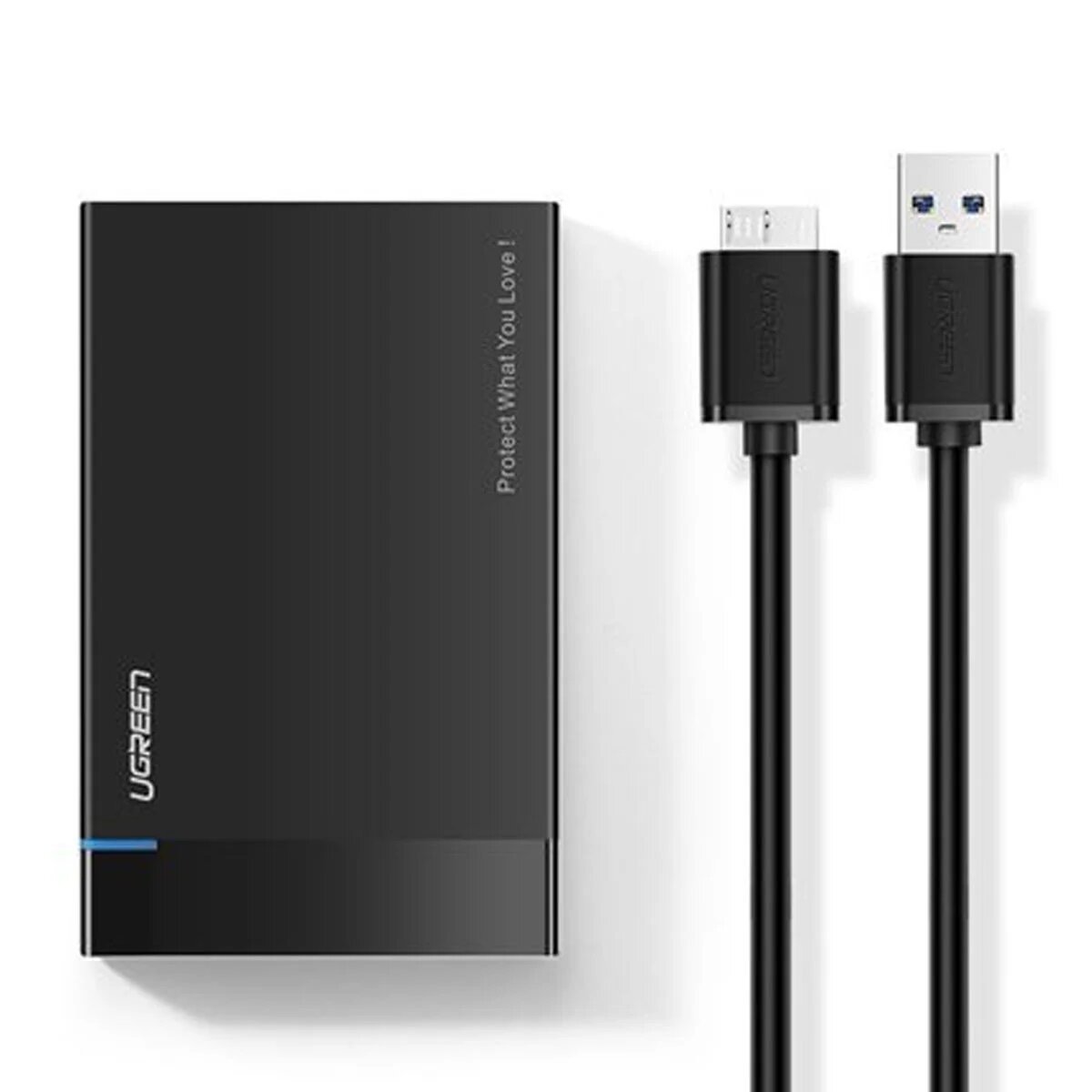 Внешний корпус для HDD SATA 2.5” UGREEN US221 черный, максимальный объем подключения 6ТБ, SATA, USB 3.2 Gen 1 Type-A