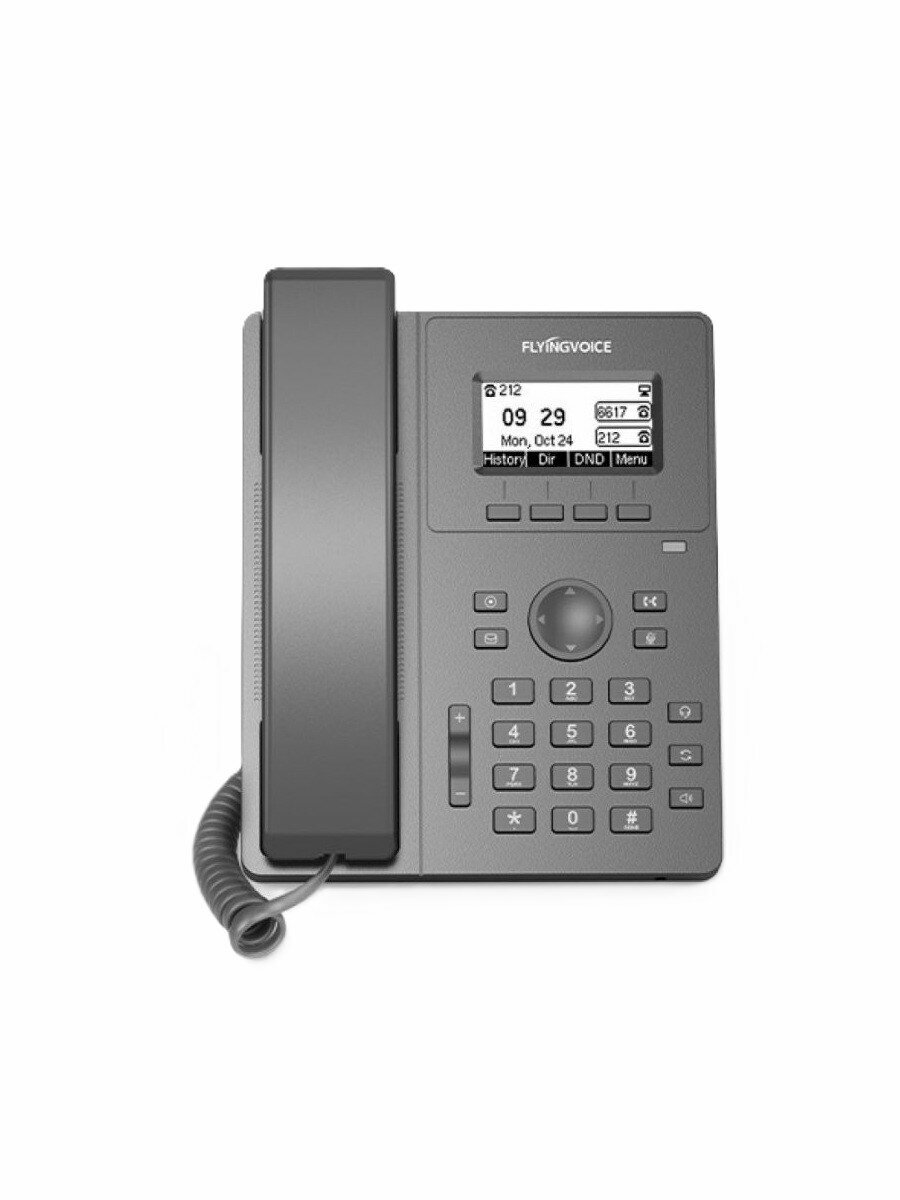IP-Телефон FlyingVoice P10P, с LCD-дисплеем 132х64, поддержка двух SIP-аккаунтов