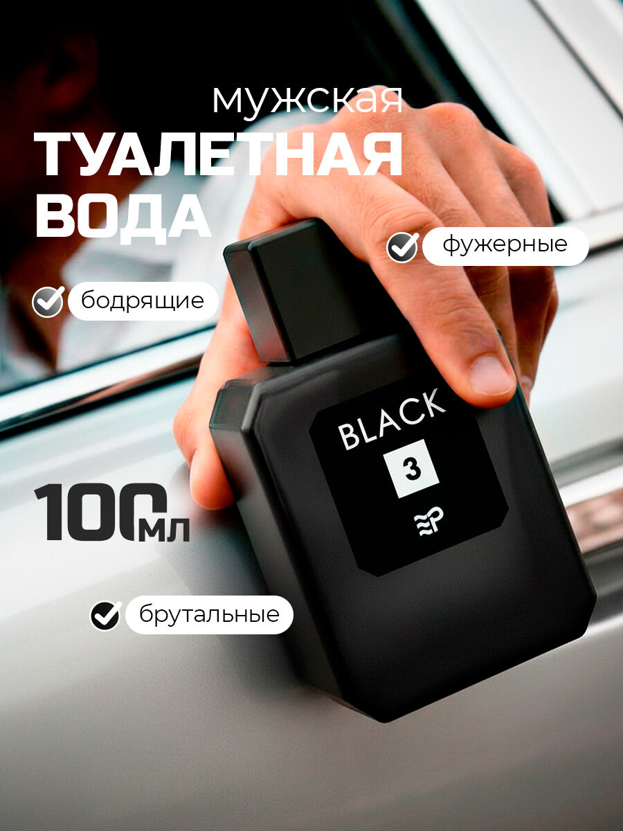 Туалетная вода EVRO PARFUM мужская, фужерная Black 3 100мл