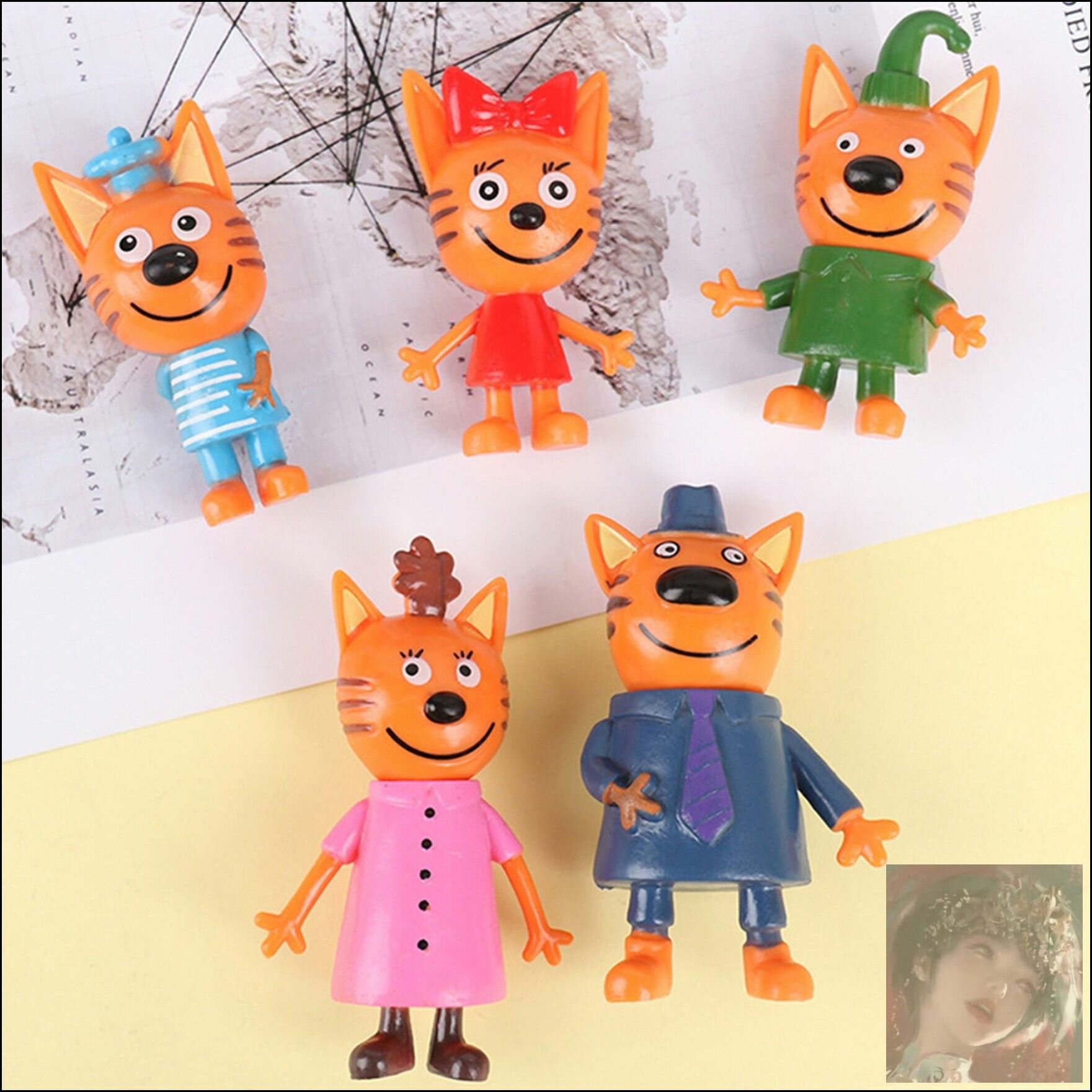 Фигурка кукла-кошка из АБС-пластика, высота 6-8 см, мягкая игрушка для детей и взрослых, подарок на праздник — фото 1