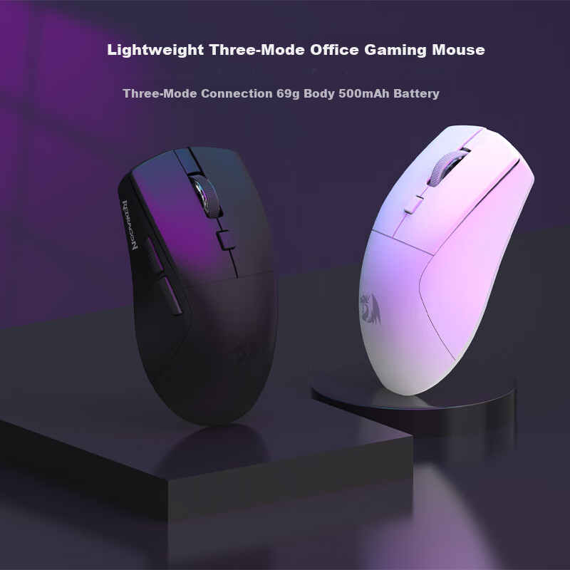 REDRAGON G69 беспроводная игровая мышь черная 5000+ DPI 8 программируемых кнопок для левой и правой руки Цвет：Черный