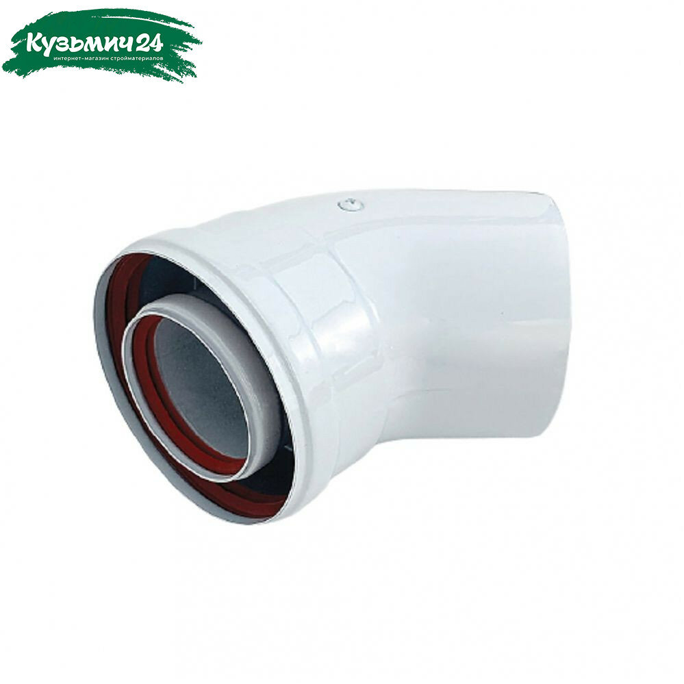 Отвод (колено) дымохода Essan НФ-77785129, d 60х100 мм, угол 45 гр, сэндвич-конструкция, в упаковке 30 штук