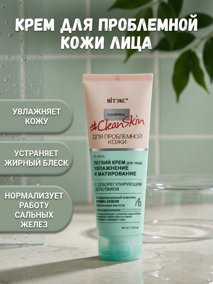Легкий крем для лица для проблемной кожи «увлажнение И матирование» с себорегулирующим действием 40 мл