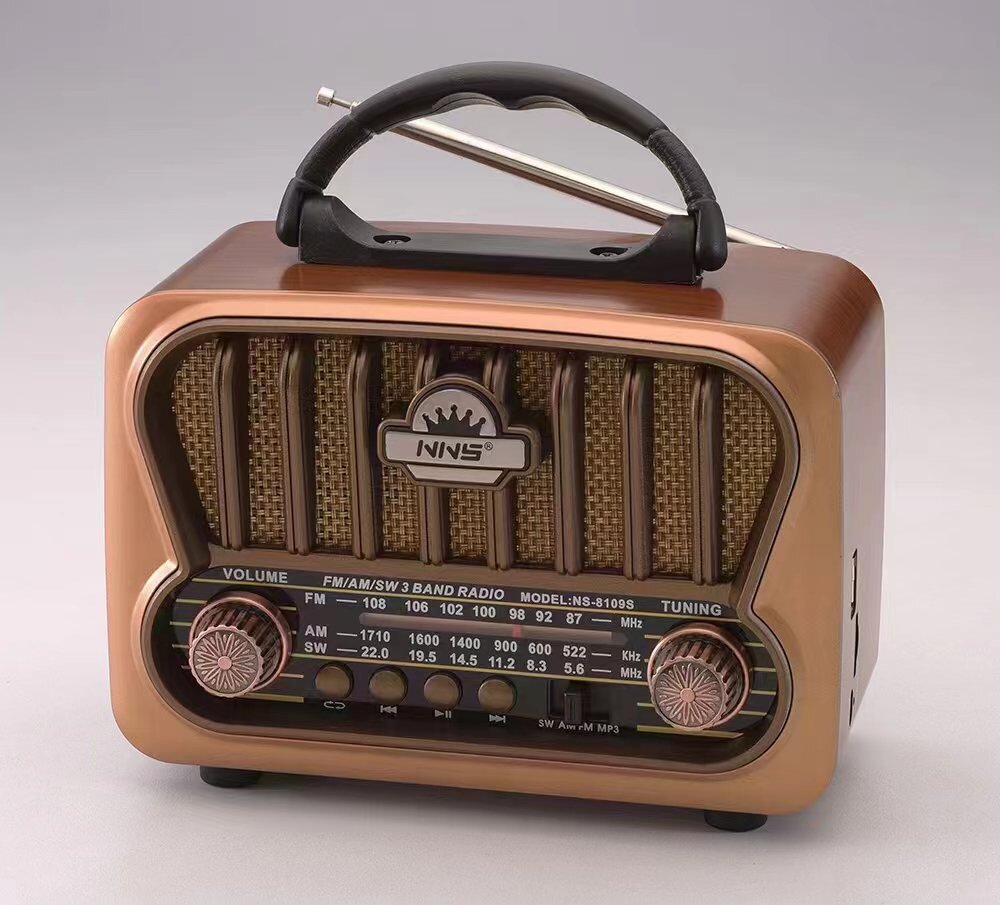 Ретро-радио, портативный аудиоплеер, карточный плеер, Bluetooth-колонка, AM/FM/CB, золотистый
