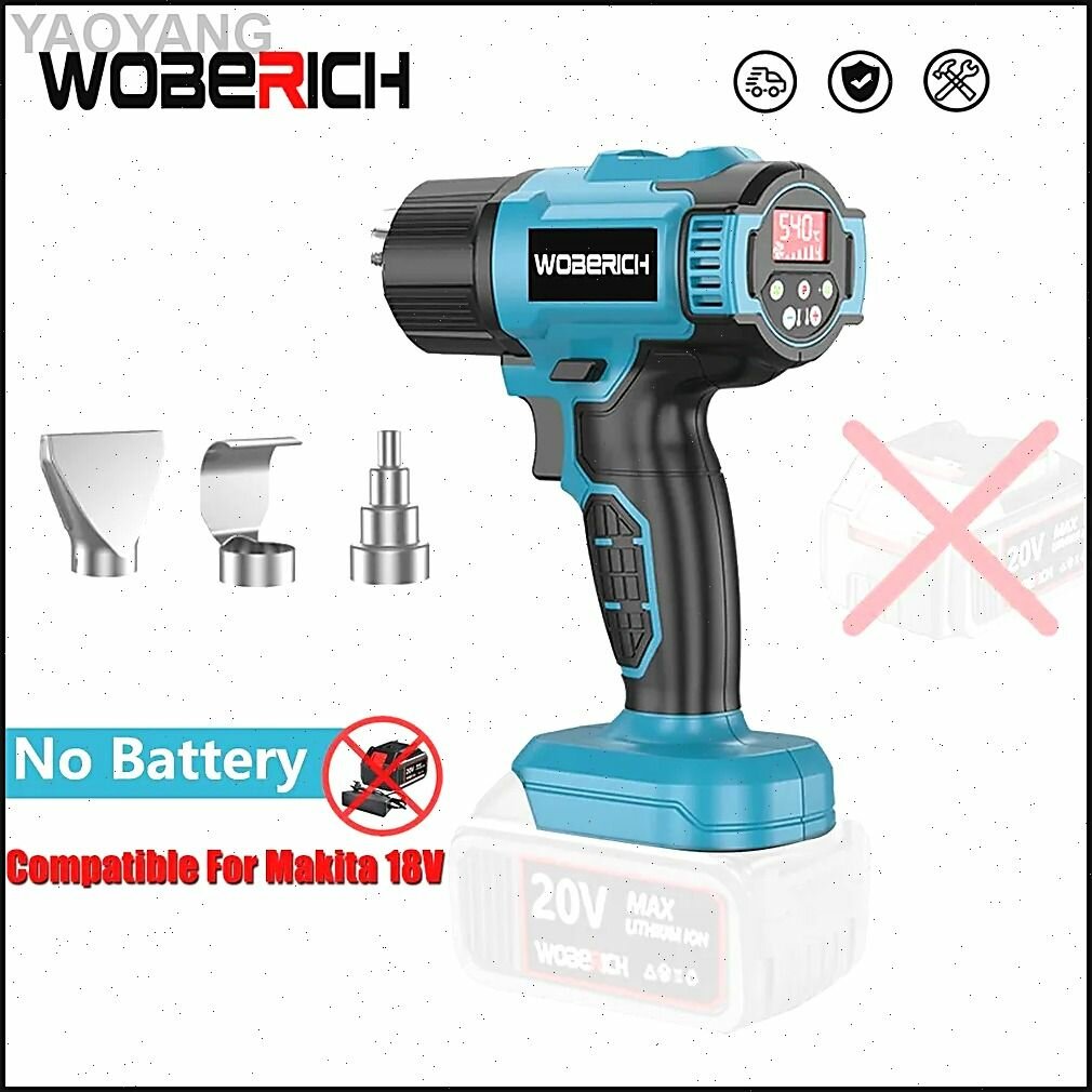 Строительный фен, Литий-ионный аккумуляторный тепловой пистолет, Батарея в комплект не входит