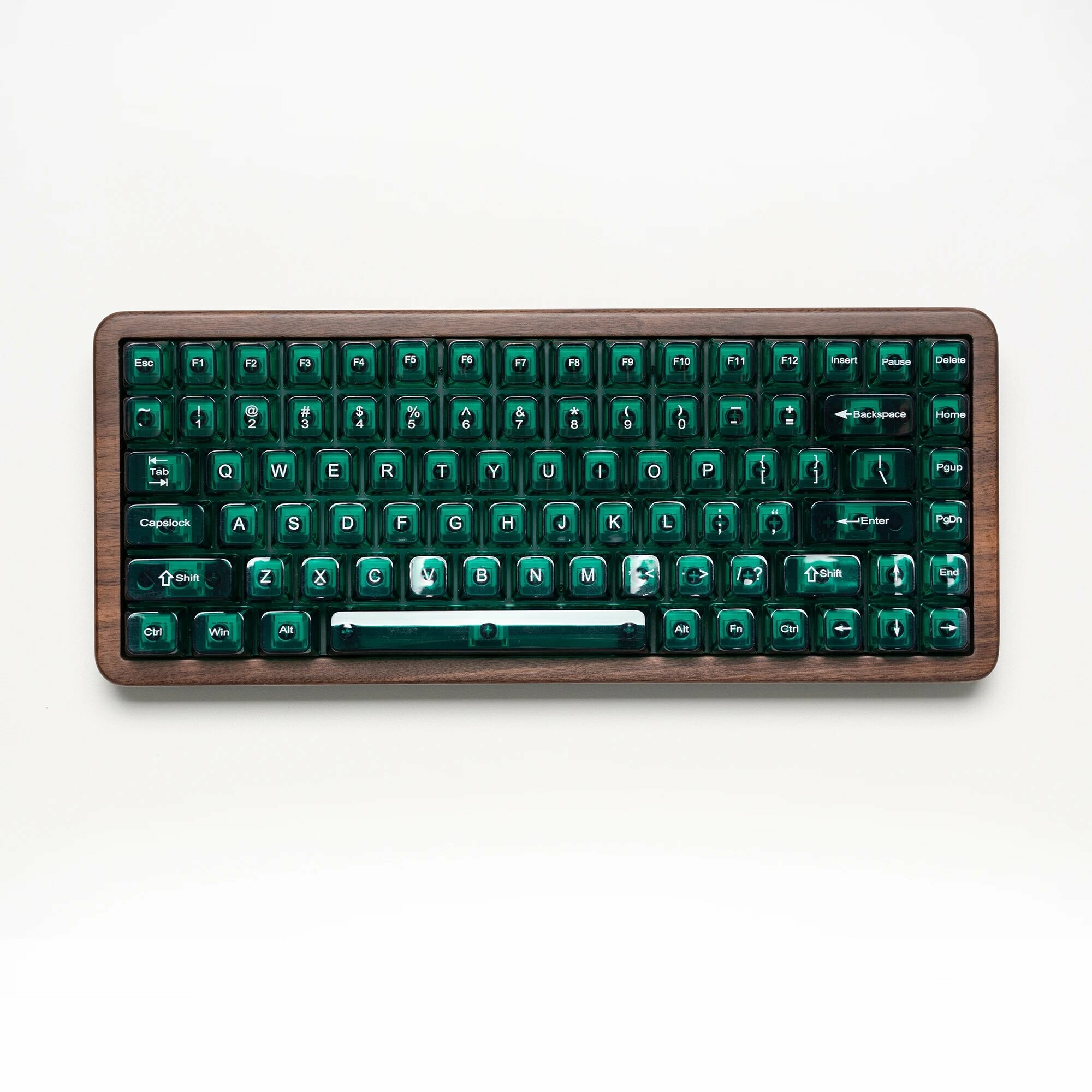 Беспроводная игровая клавиатура Womier WD75 V2 Green, деревянная