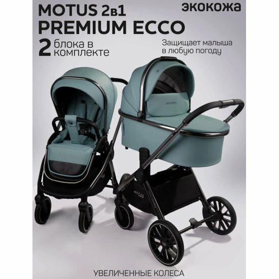 Коляска 2 в 1 Amarobaby Motus Premium Ecco лагуна
