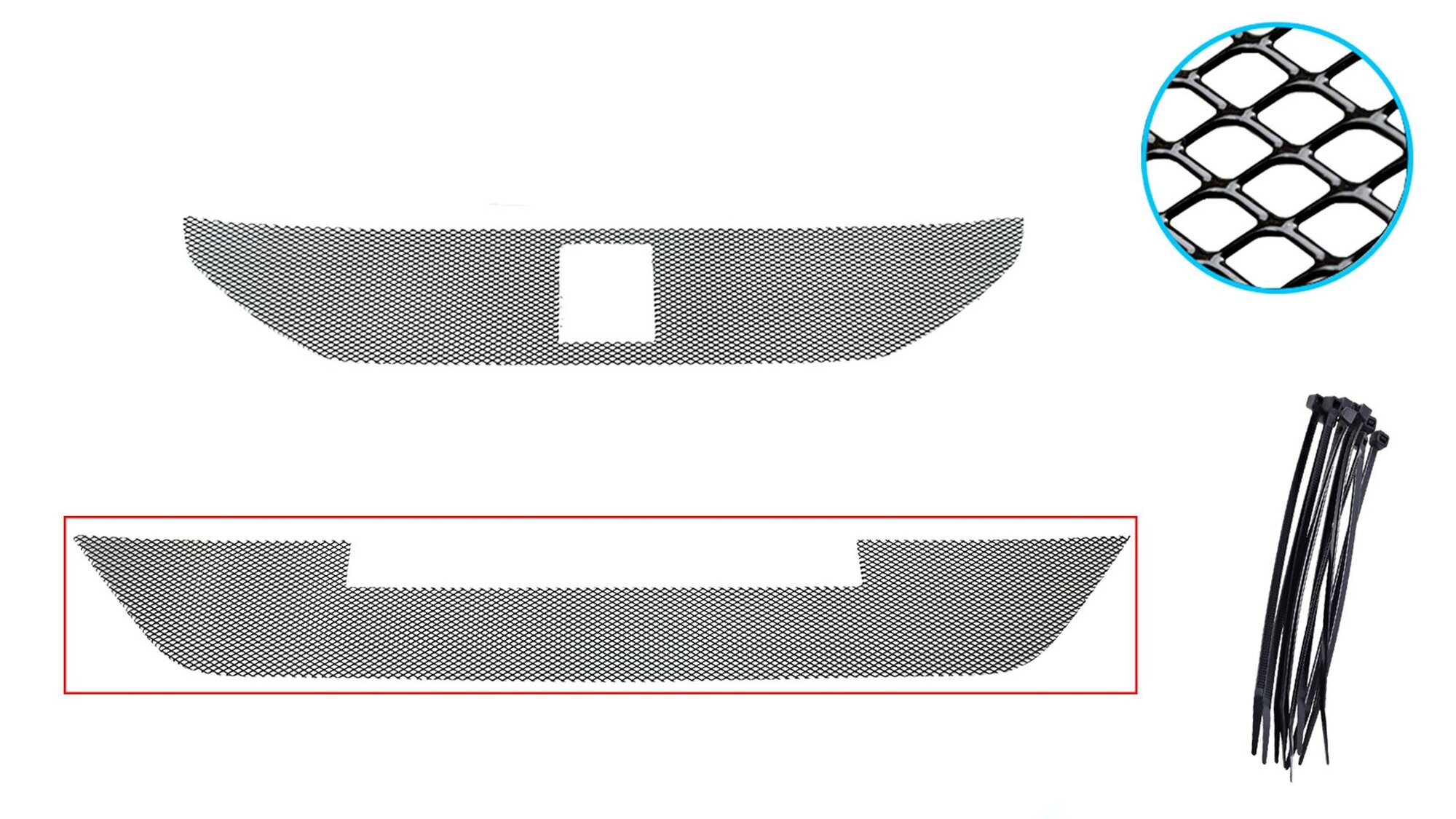 Защитная сетка радиатора для PEUGEOT 408 2017- (I рестайлинг), низ, 1шт