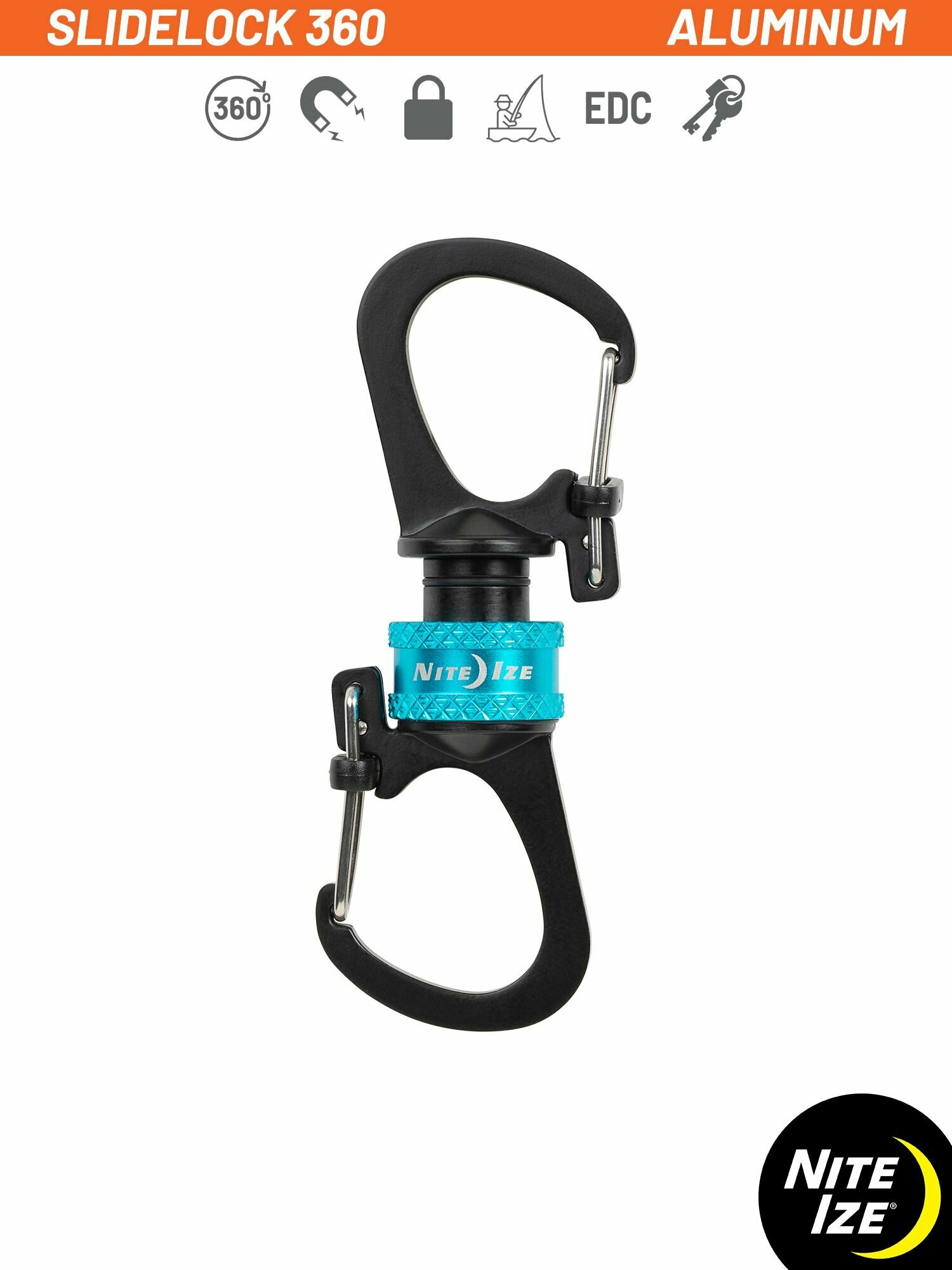 Карабин магнитный Nite Ize SlideLock 360 Magnetic Locking Carabiner - Синий