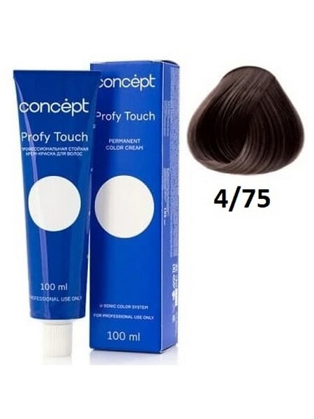 Крем-краска для волос Concept Profy Touch, тон: 4.75 темно-каштановый, 100мл