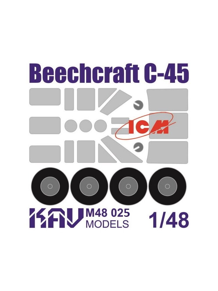 Окрасочная маска на Beechcraft Model 18 (ICM) все версии KAV M48 025