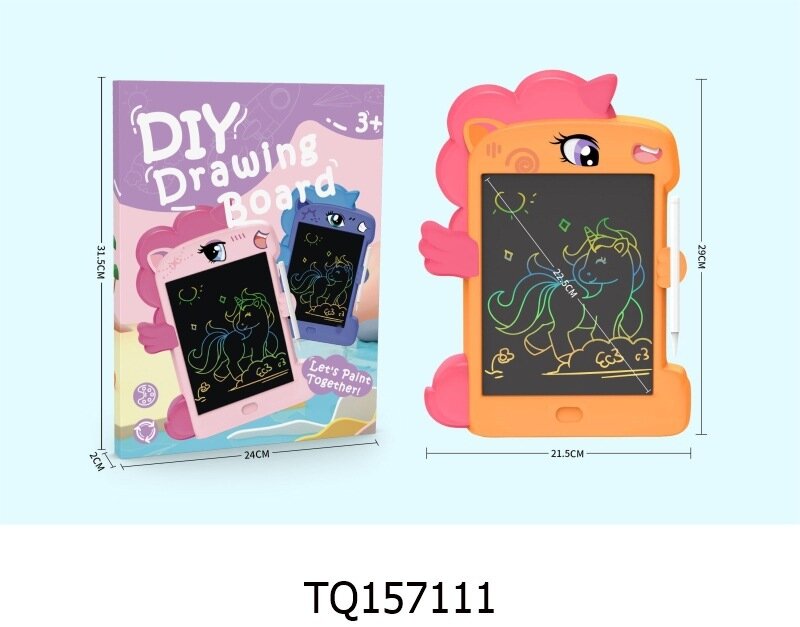 Детская электронная доска для рисования с изображением мультяшного динозавра, ЖК-дисплей, функция стирания одним нажатием, цветная доска для граффити, игрушка.