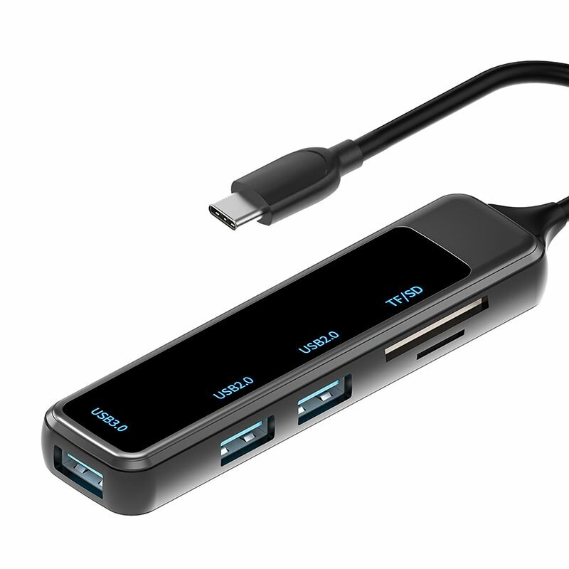 Многопортовый USB-хаб TYPE-C/USB3.0 с разъемом для карт SD/TF для компьютера и мобильного телефона, док-станция для чтения жестких дисков.