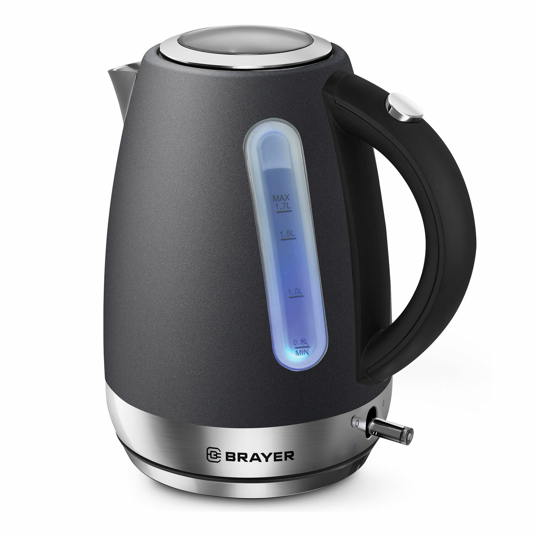 Чайник электрический BRAYER 2200Вт.1,7 л, сталь окраш, автоотключ, Strix. BR6118