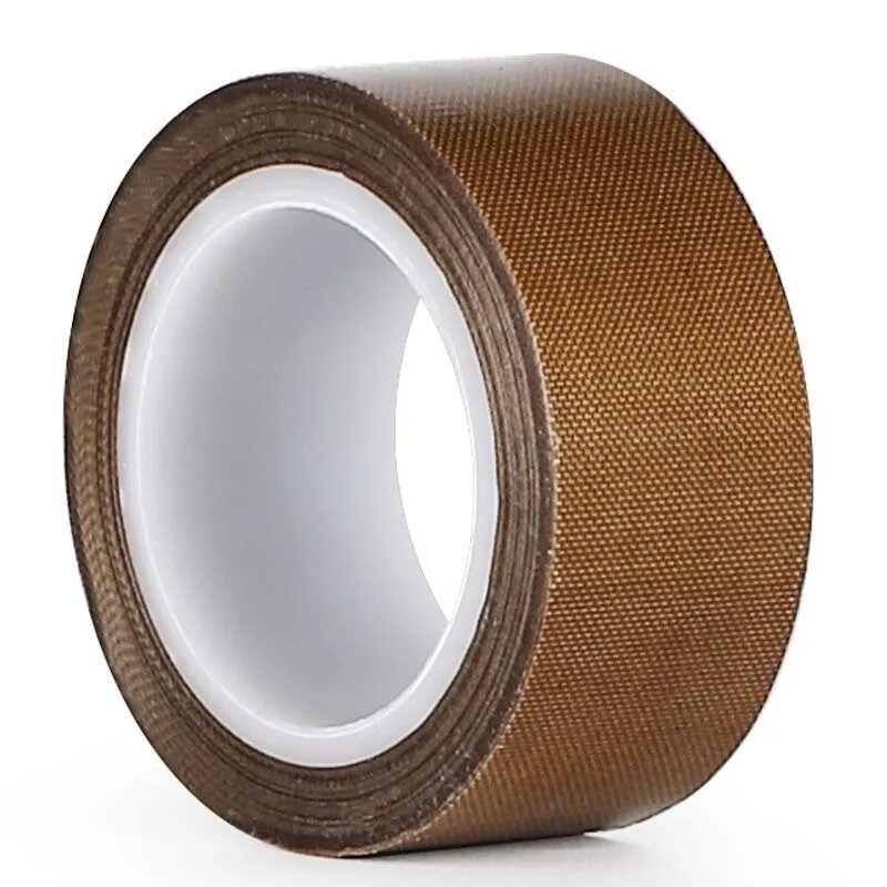 Тефлоновая клейкая лента 19 мм x 10 м, коричневая, термостойкая, 1 шт