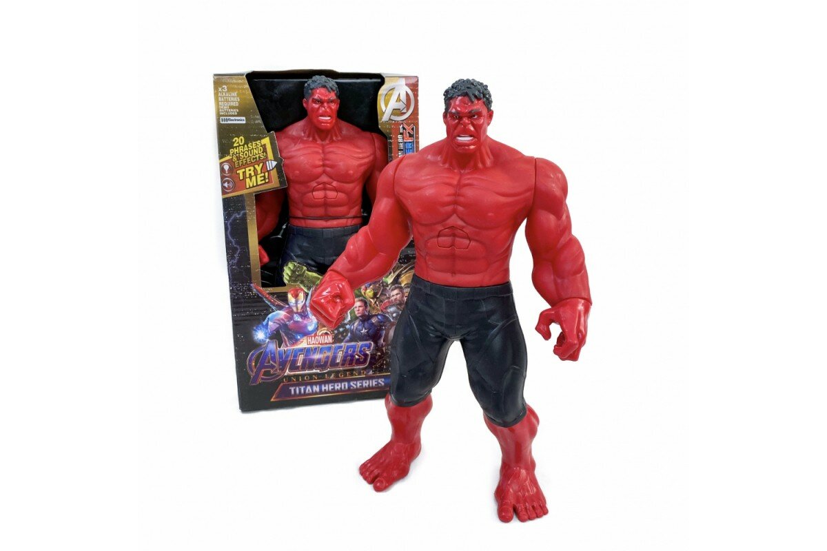 Фигурка Красный Халк Red Hulk, со звуком, коллекционная, 30см