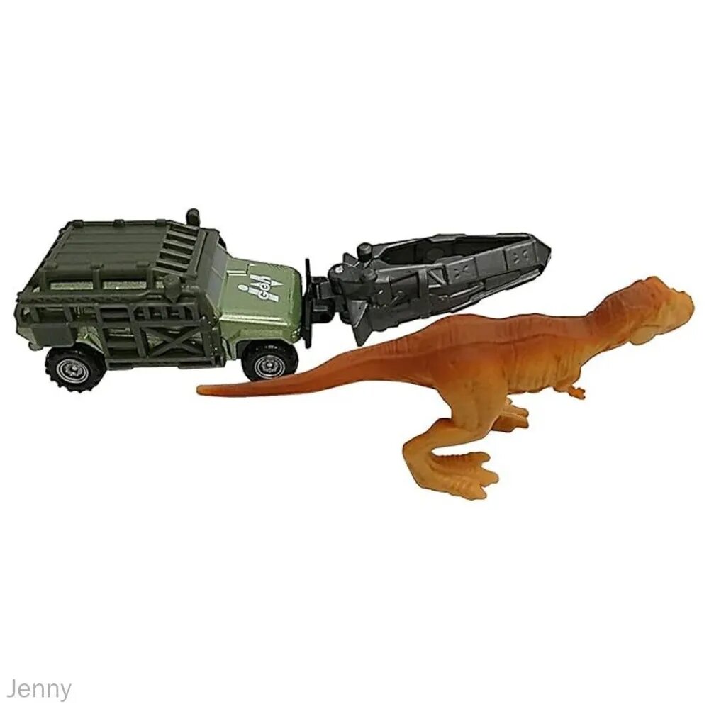 Фигурка Matchbox Jurassic World Dino Transporters Tyrannosaurus & Jeep для мальчиков 1 шт ABS пластик — фото 1