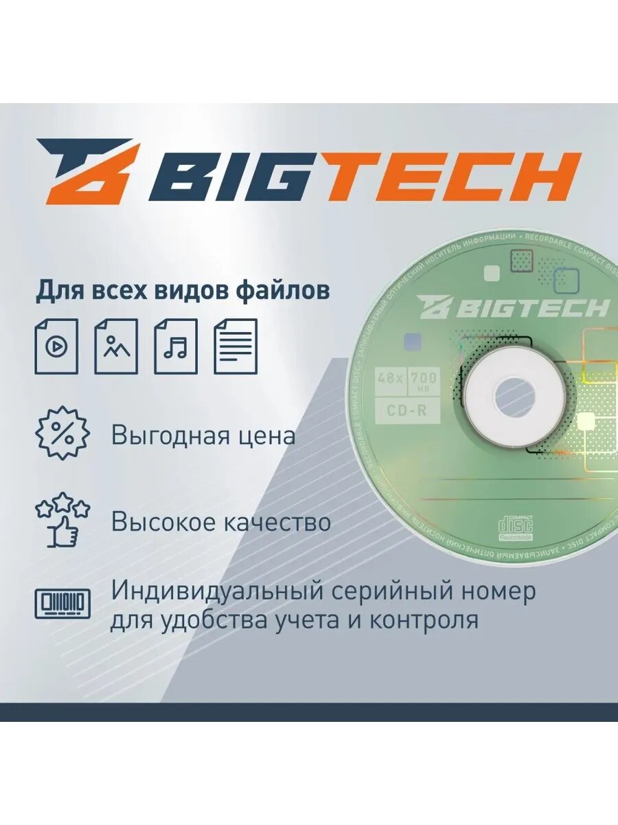 Носители информации CD-R 700 МБ, 48x, 1 шт.