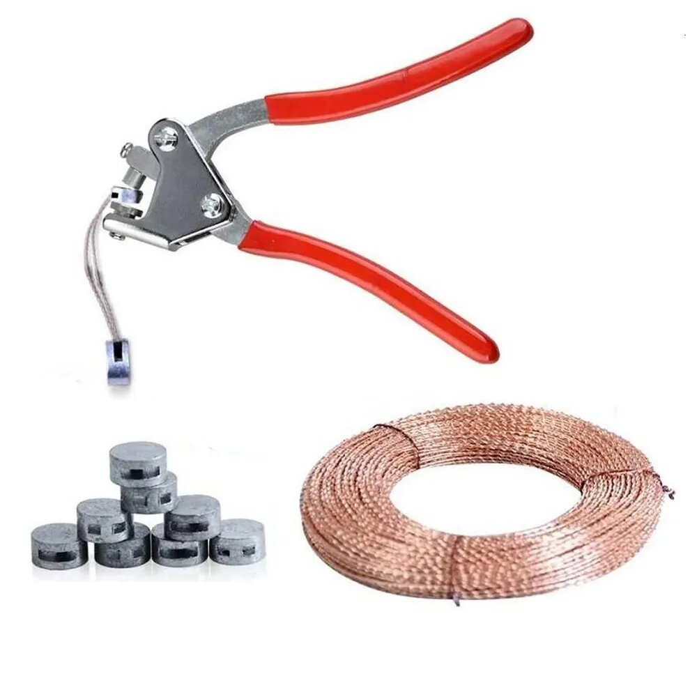 Набор пломбировочных клещей с пломбами и проволокой для опечатывания, для такси, электросчетчиков