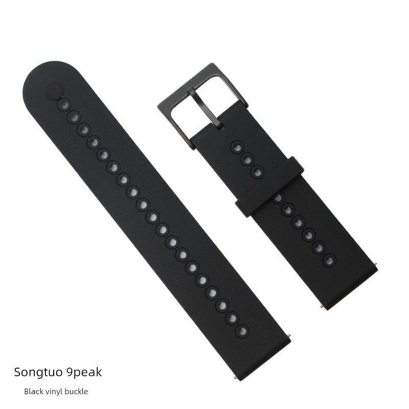 Suunto 9 Peak 22 мм черная силиконовая браслет с черной пряжкой, стандартная посадка