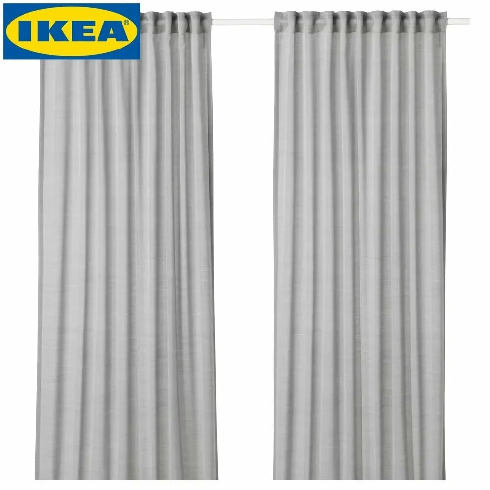 IKEA Комплект штор гардина 145х250 см серый