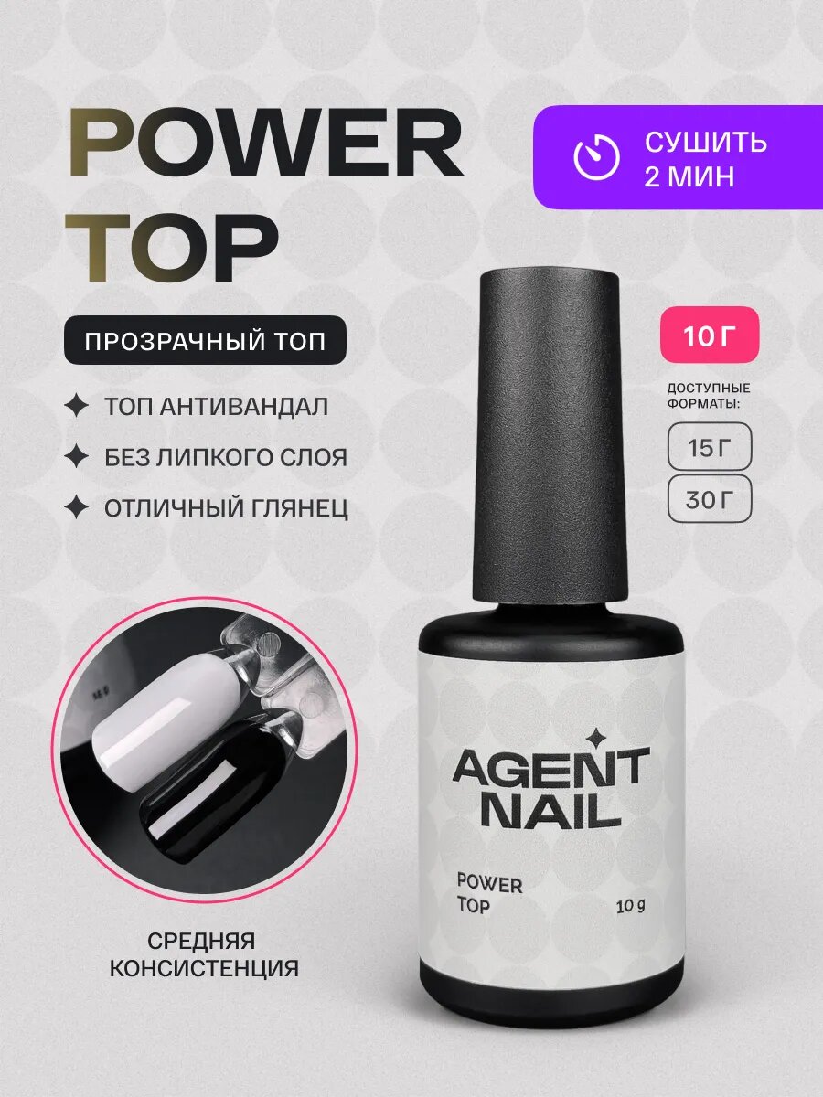 Топ для ногтей антивандал глянцевый без липкого слоя, 10г