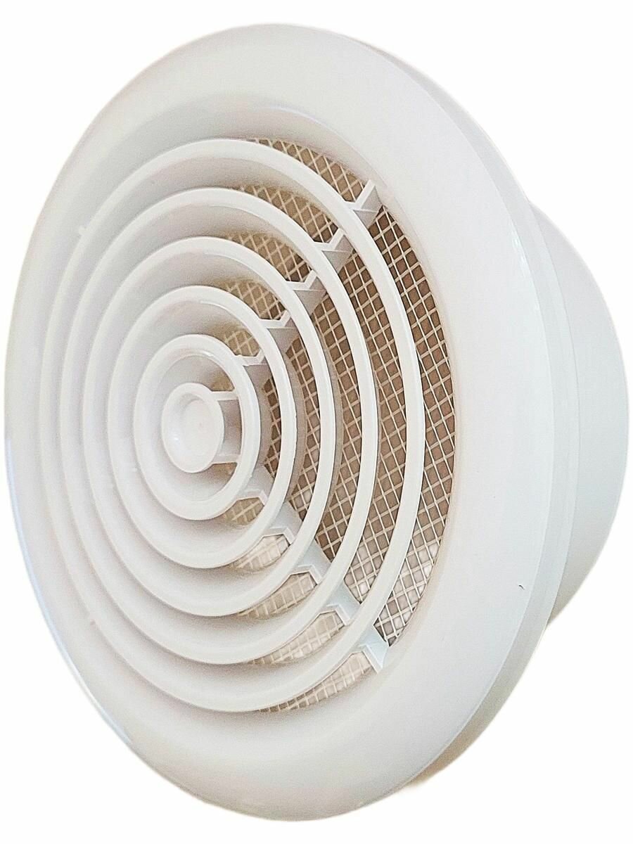 Круглая вентиляционная ABS решетка D-125мм для систем вентиляции с сеткой.