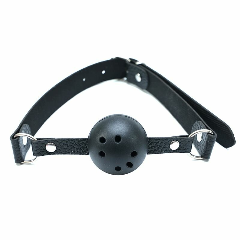 Кляп BDSM с шариком 4,4 см, регулируемый, экокожа, секс-игрушка для взрослых, розовый
