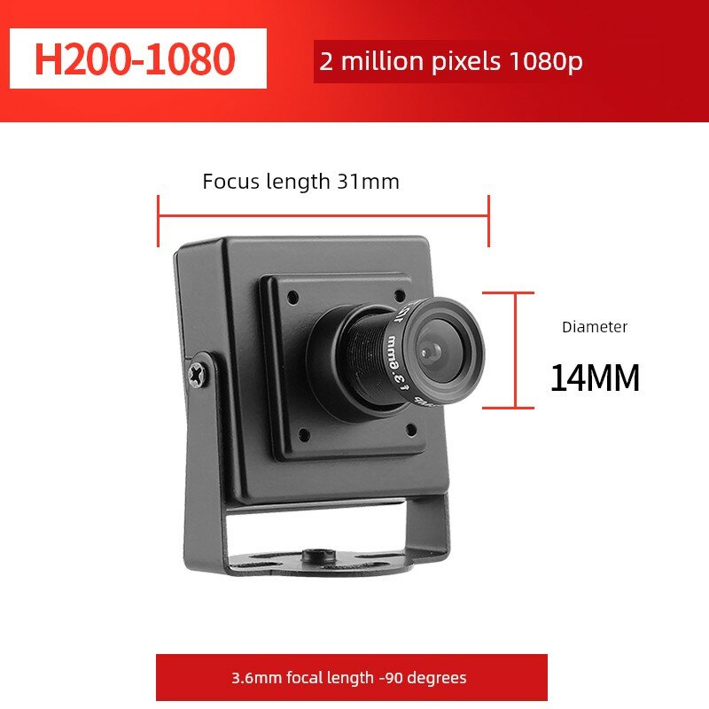 USB промышленная камера H200 1080p с объективом 3.6 мм, полем зрения 90 градусов, встроенным микрофоном для Raspberry
