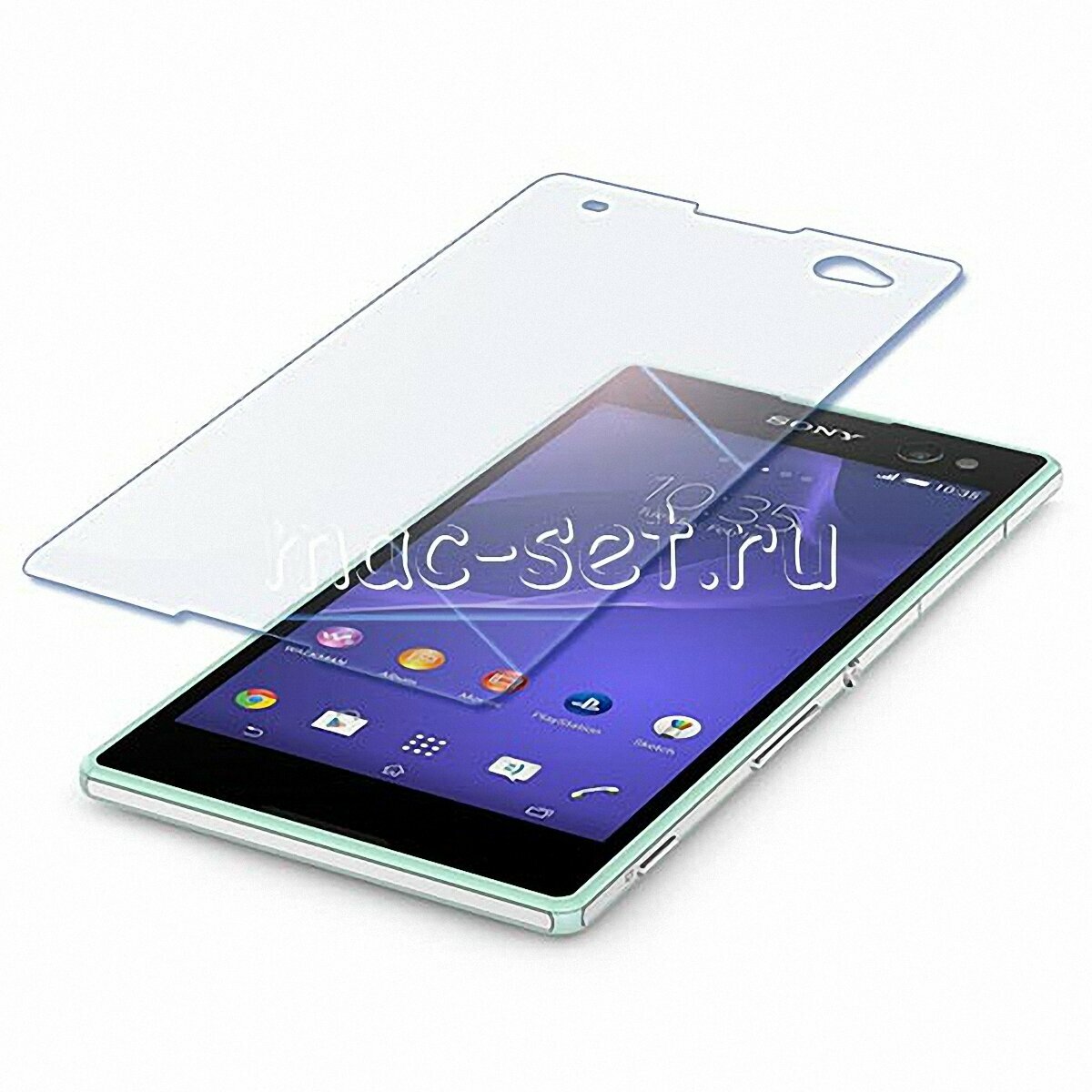 Защитное стекло для Sony Xperia C3 / C3 Dual прозрачное на плоскую часть экрана