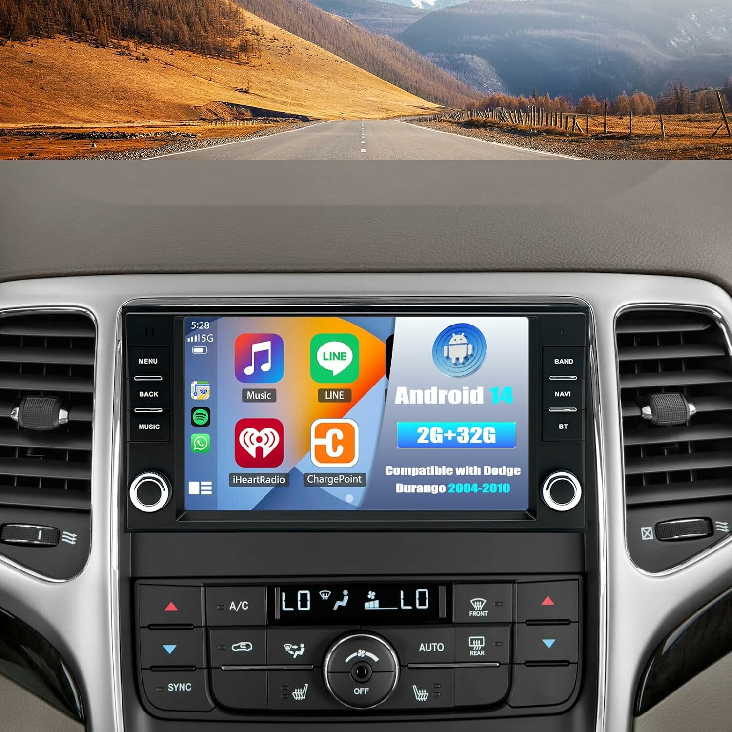 Автомобильная стереосистема с двойным Din Android 14 для Dodge Durango 2004-2010, 7-дюймовая автомобильная магнитола с