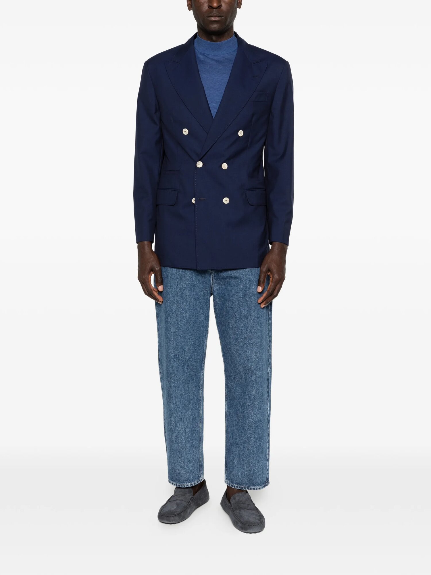 Куртка BRUNELLO CUCINELLI Double-breasted jacket, размер 48, blue — фото 1