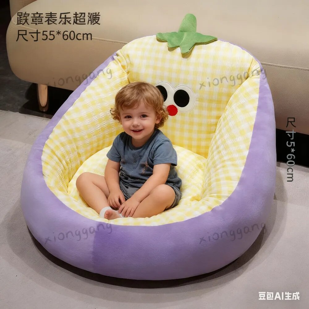 Кресло-мешок Трон, Капвелюр, Размер XXL, желтый, фиолетовый,100*55*110