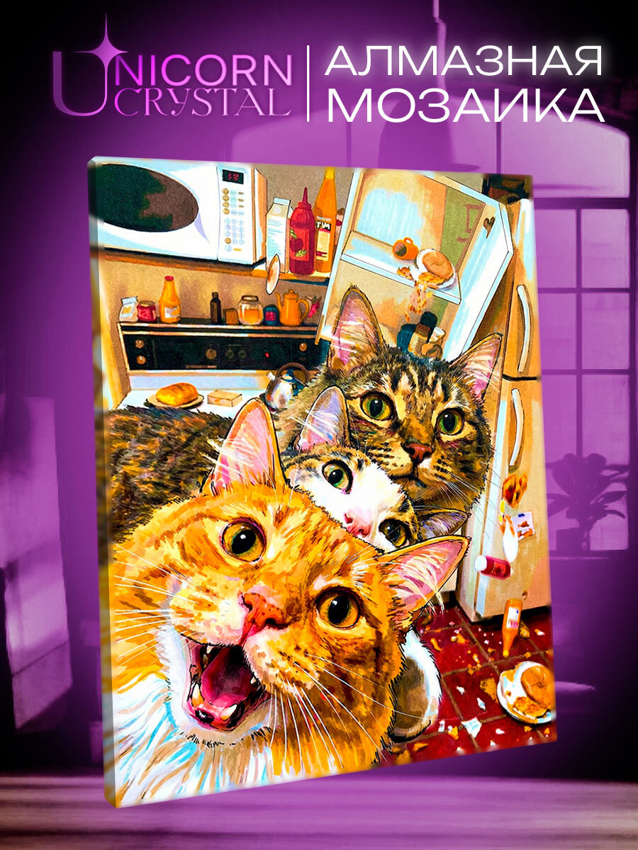 Алмазная мозаика Коты Мы все сломали
