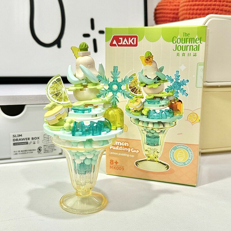 Bros Block Образовательные строительные блоки в форме мороженого с лимонным желе, веселая STEM-игра для детей, подарок