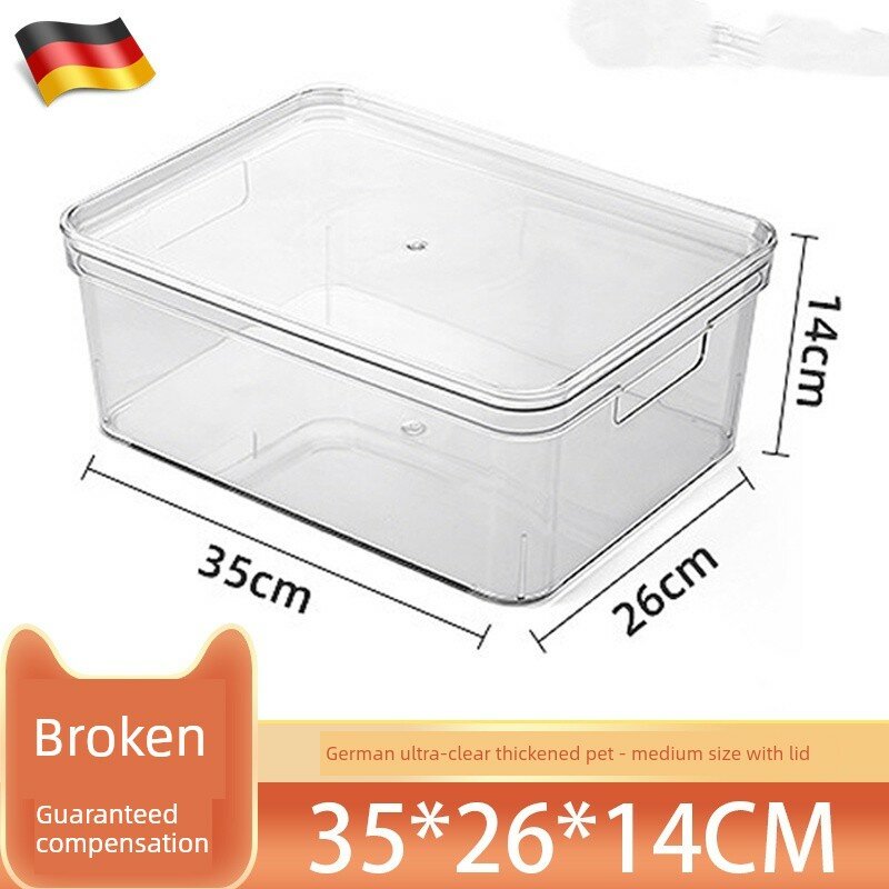 Немецкий аквариум из PET с крышкой для саламандр, средний размер 35x26x14 см, прямоугольная емкость подходит для