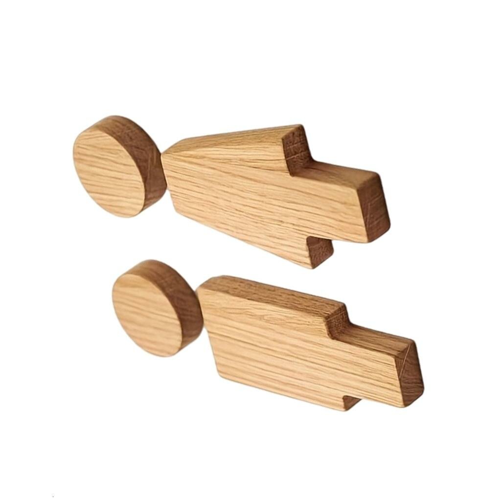 Деревянный знак «Туалет», Кремово-белый