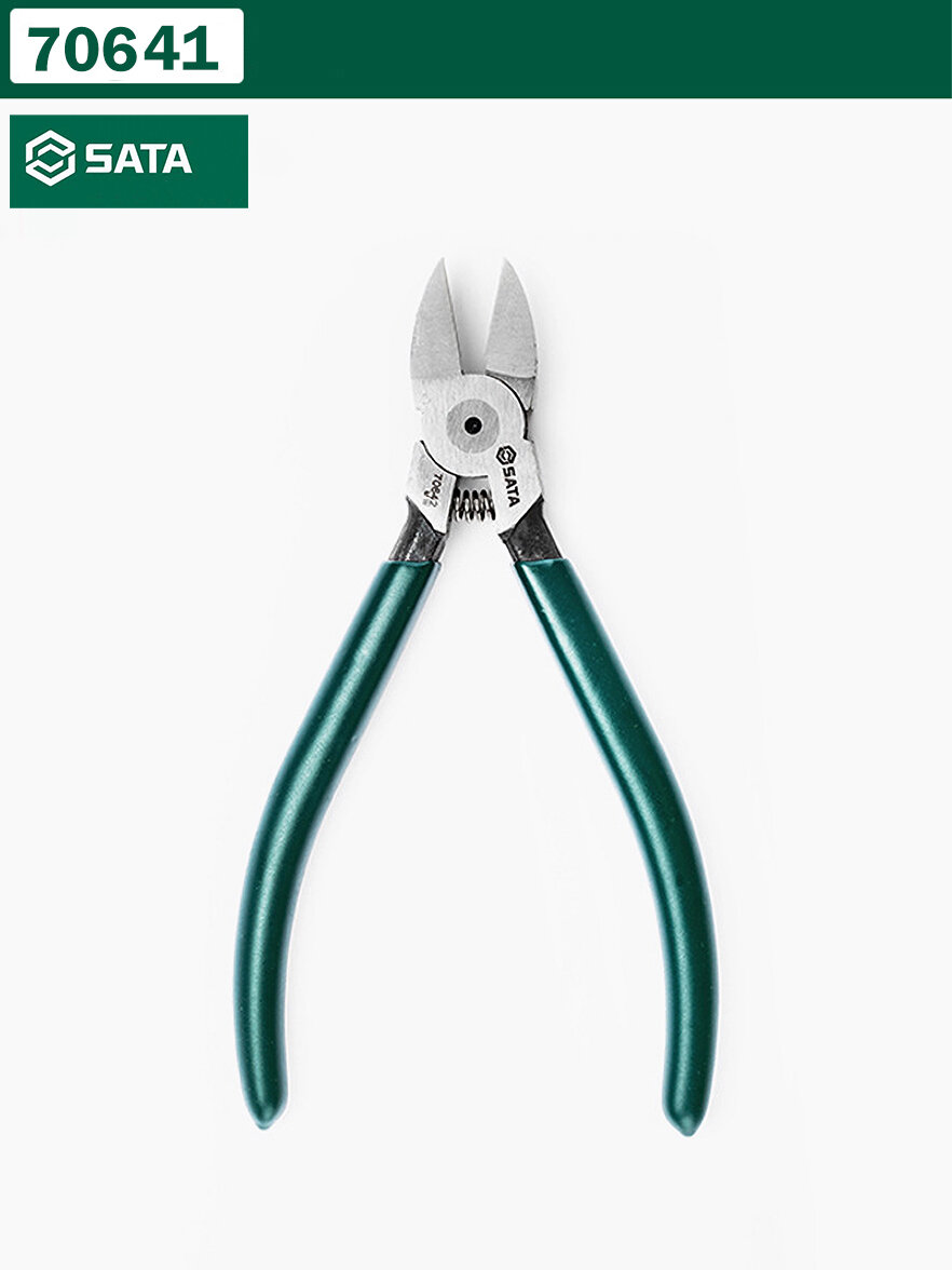 SATA 70641 Мини бокорезы-кусачки 130мм, плоскогубцы острые, с пружиной многофункциональные