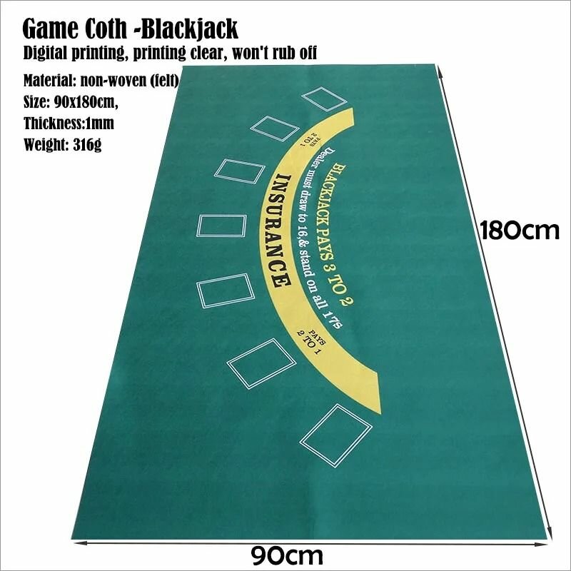 Blackjack,180x90cm, Скатерть Для Настольных Игр Без Текстиля