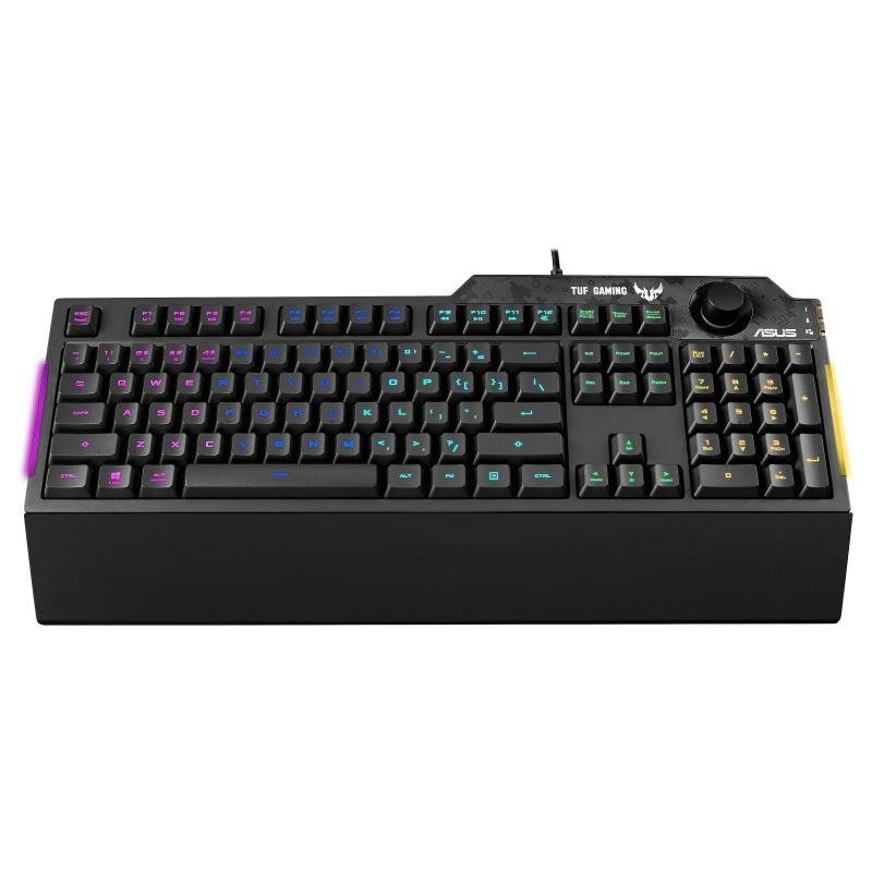 Клавиатура ASUS TUF Gaming K1, мембранная, проводная, игровая RGB, с цифровым блоком, черная