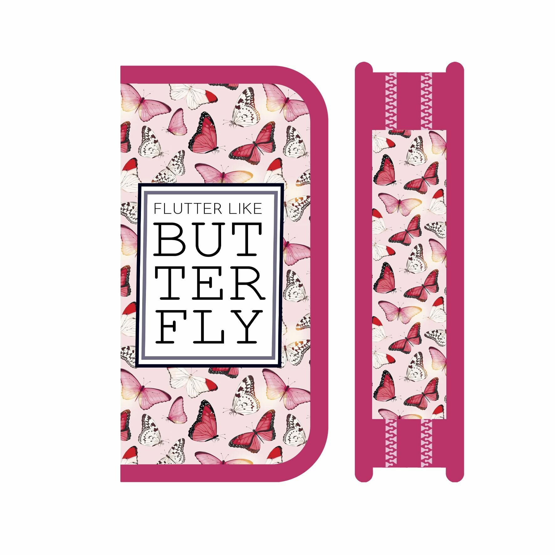 Пенал 2 отделения большой 190/105 VIOLET BUTTERFLY