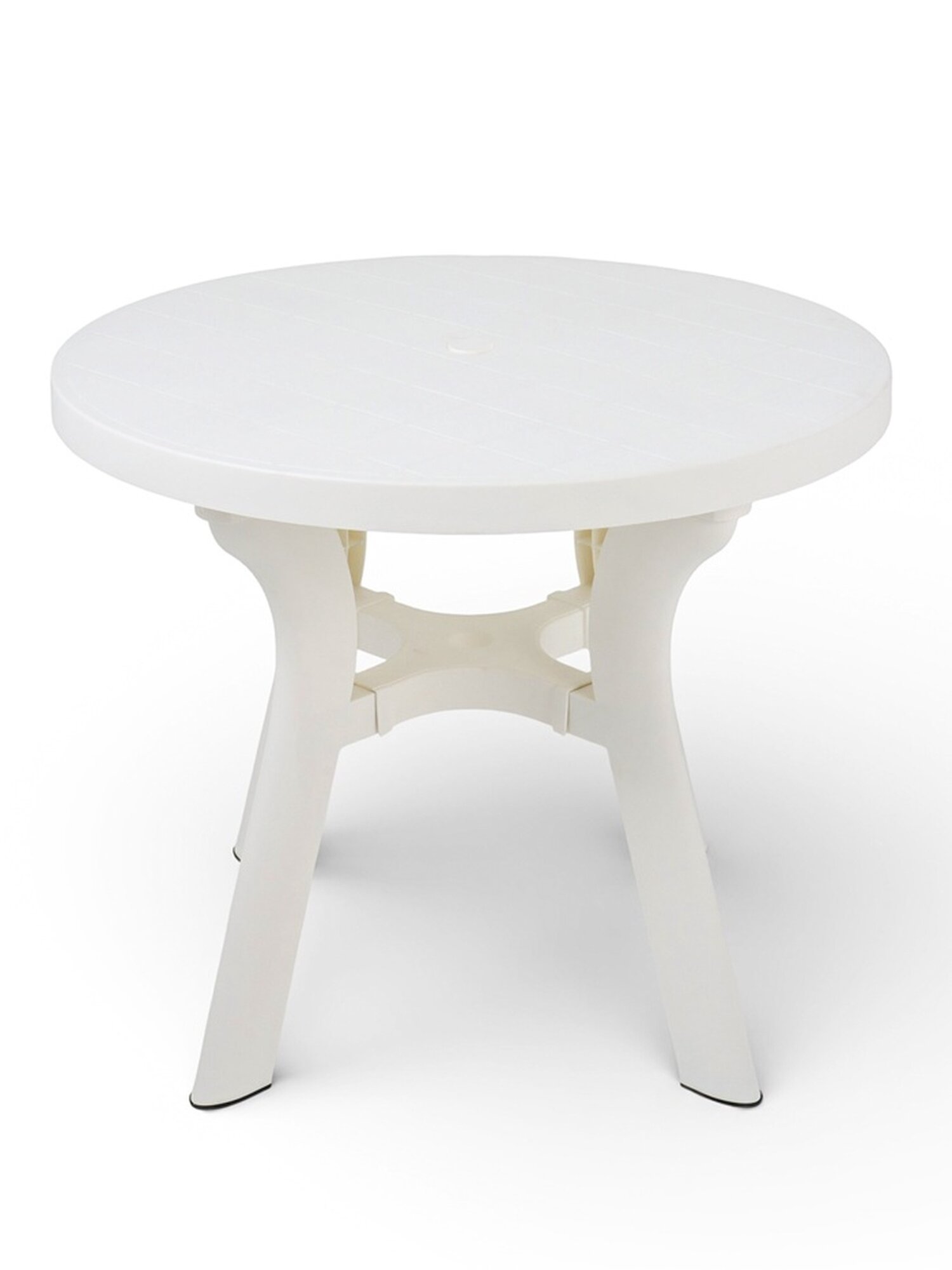 Садовый стол «Атлант», 80×80×76.5 см, круглый, пластиковый, белый