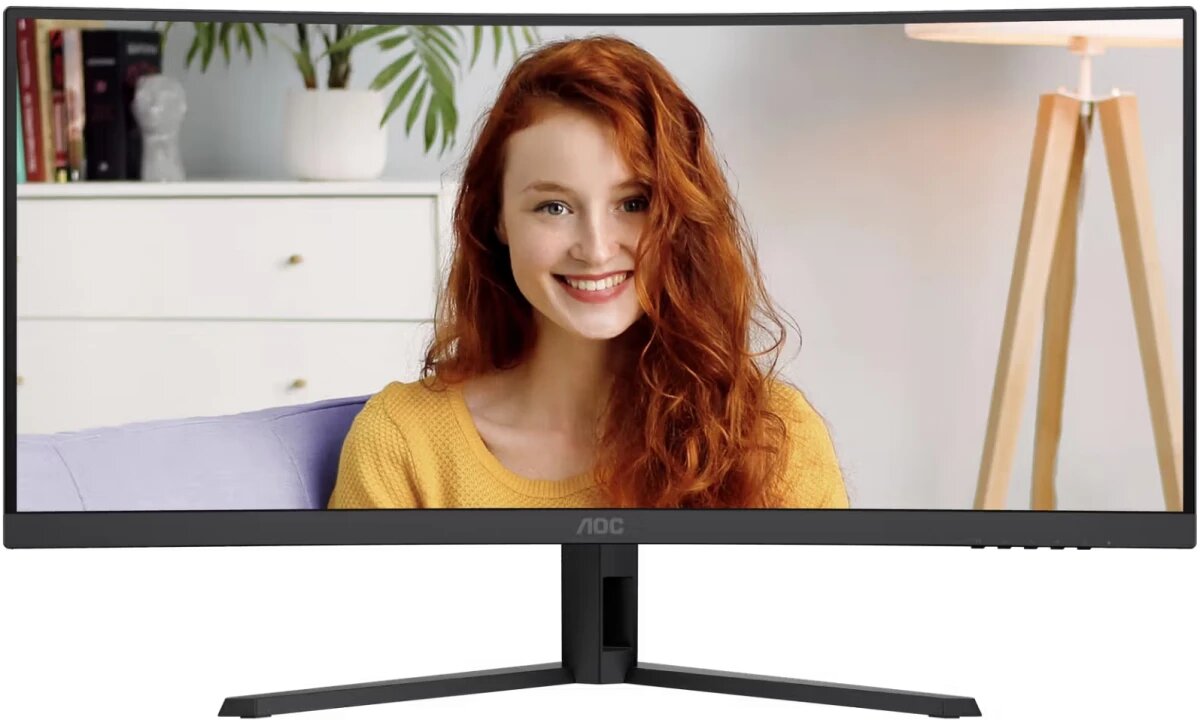 Монитор AOC 34" CU34B3E 1500R, 21:9, UWQHD, 1/4ms, 300cd, 120Hz, HDMI, DP