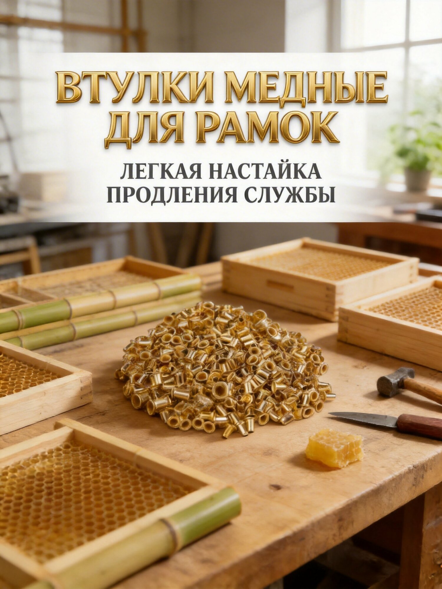 Втулки медные D2,5 мм для пчелиных рамок, упаковка 100 г 1100–1150 шт для натяжки проволоки и продления срока службы рамки