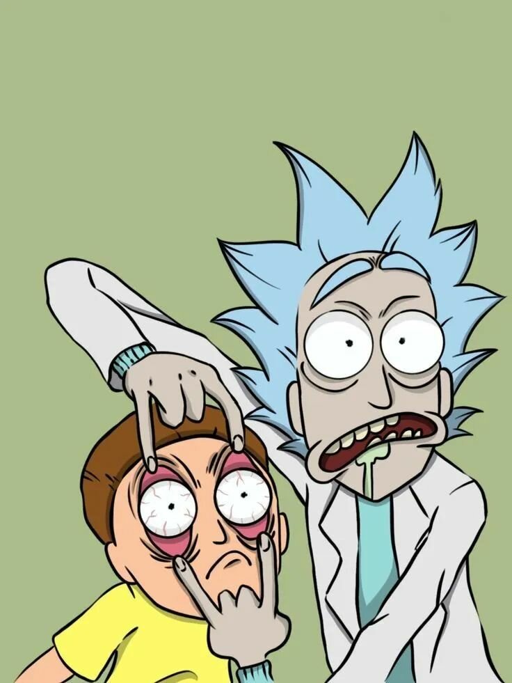 Алмазная Картина "Рик И Морти" 5D Круглый Бриллиант 30х40 См.